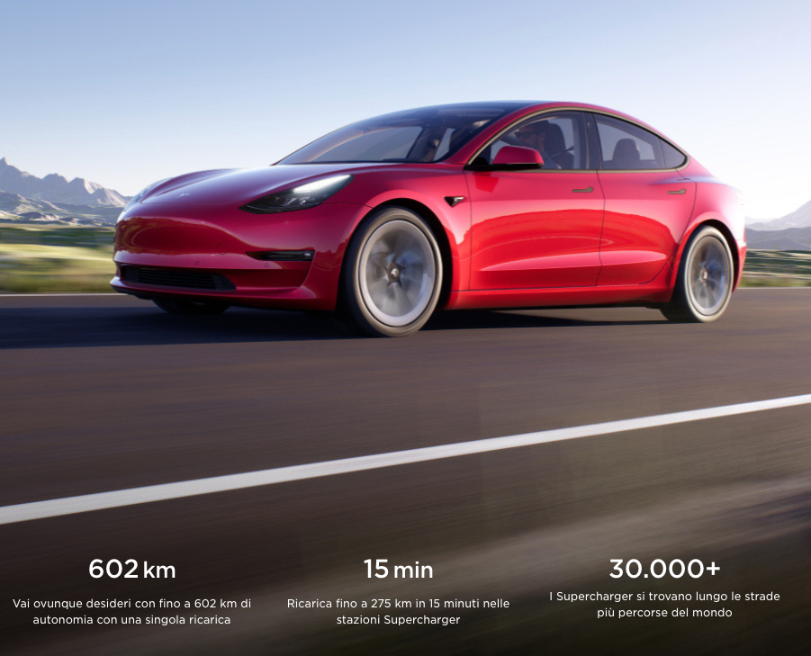 TESLA Model 3 50 kWh RWD Automatica Noleggio Lungo Termine Solorent